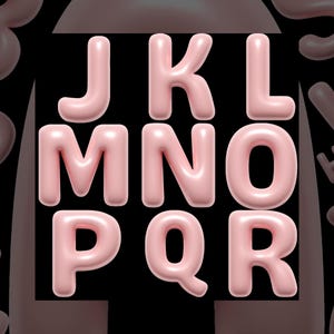 Chunky Letters & Numbers SVG PNG, 3D Bubbly Pink Alphabet, Balloon ...