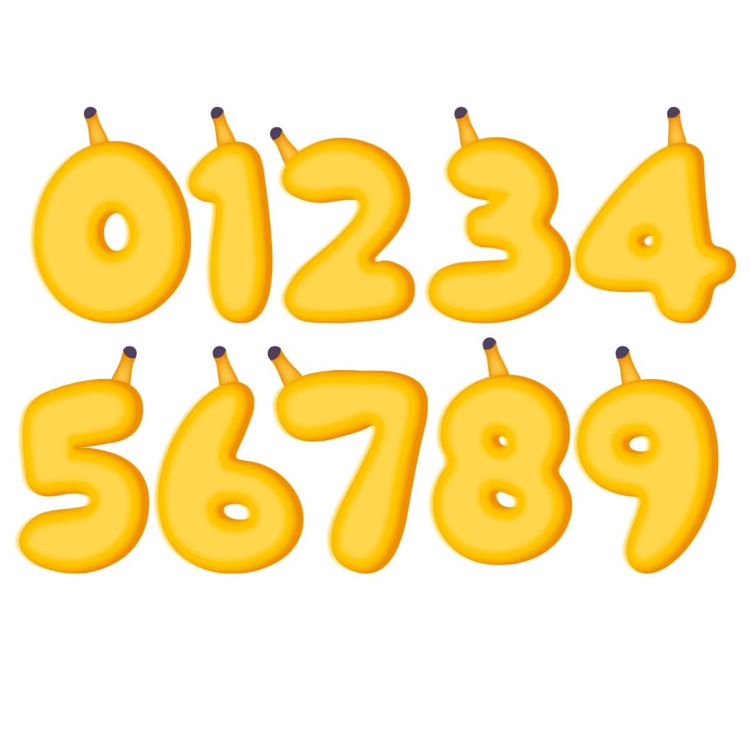 3D Banana Font SVG PNG, Sweets Letters, Banana Numbers, Fruits Alphabet ...