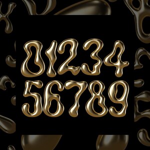 Gold Letters, Numbers & Punctuation SVG PNG, Metallic Alphabet, Melting ...