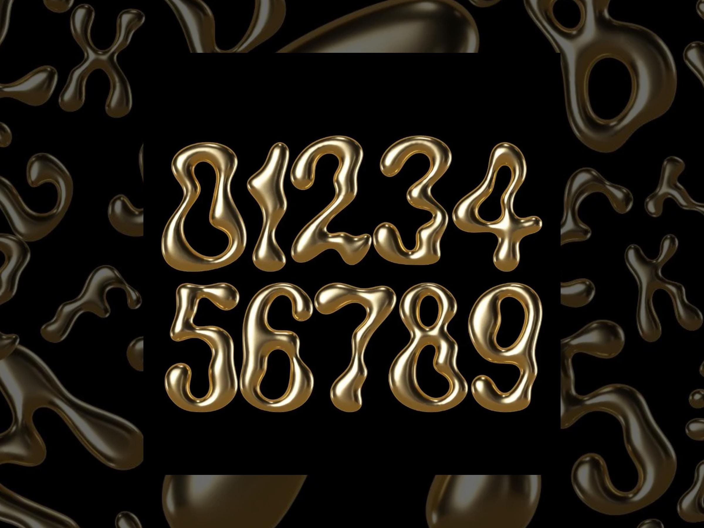 Gold Letters, Numbers & Punctuation SVG PNG, Metallic Alphabet, Melting ...