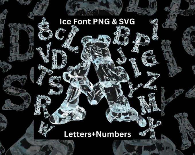 ICE Letters Font PNG SVG, Frozen Alphabet, 3D Frozen Letters Bundle for Cricut, Canva and Adobe ...