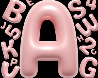 3D Chunky Beige Font SVG PNG, 3D Alphabet, Balloon Letters, Beige ...
