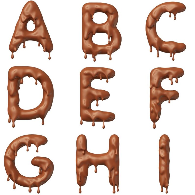 3D Chocolate Font SVG PNG, Cholocalte Dripping Letters, Chocolate ...