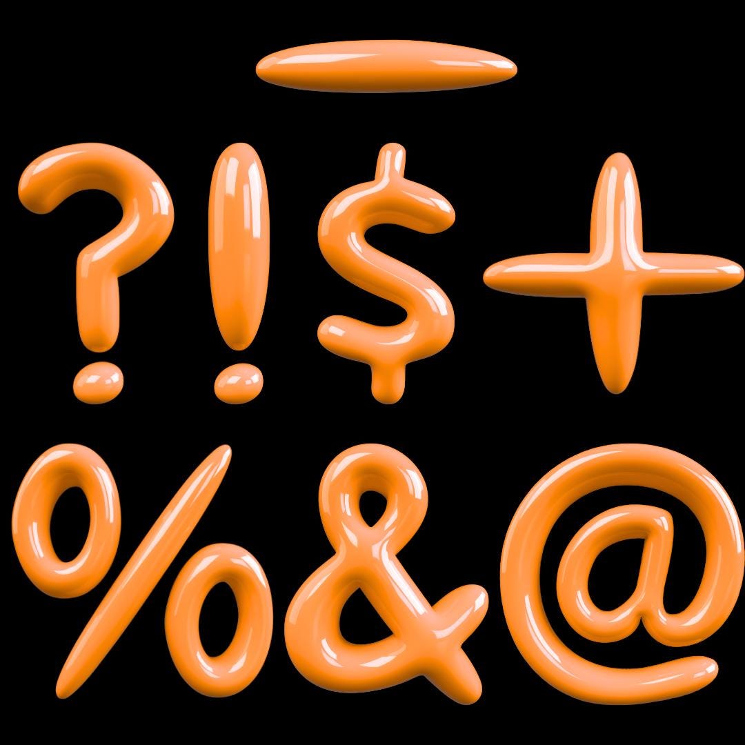 Orange Letters, Numbers & Punctuation SVG PNG, 3D Bubbly Alphabet ...