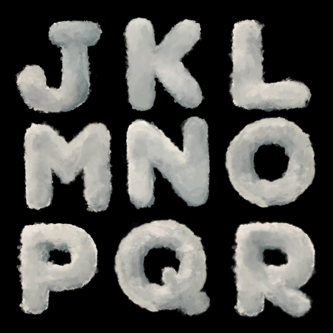 3D Cloud Font SVG PNG, Cloud Letters, Cloud Numbers, Cloudy Alphabet ...