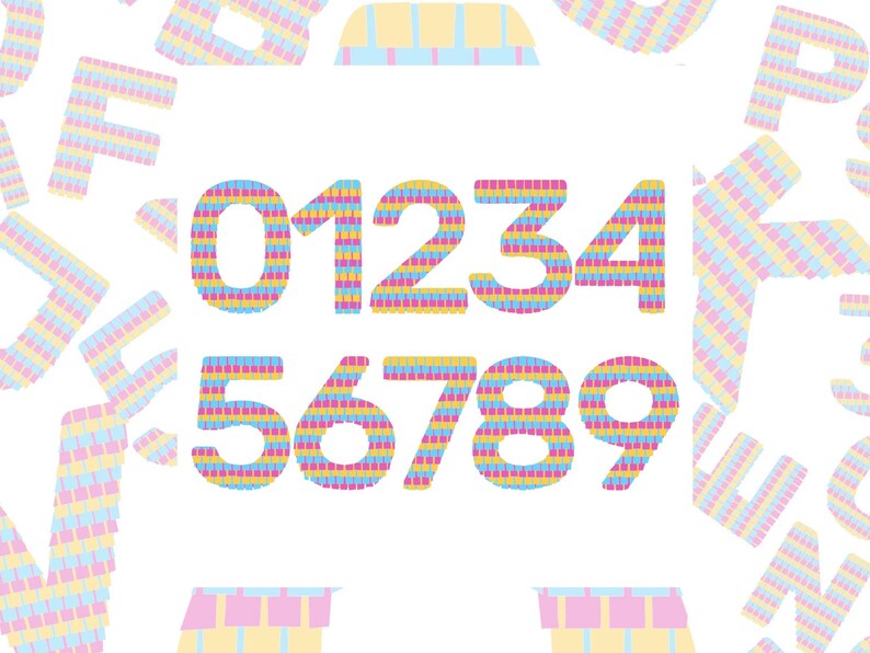 Pinata Letters & Numbers SVG PNG, Colorful Piñata Font, Birthday ...