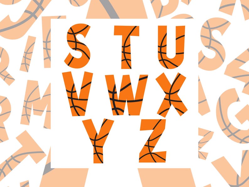Basketball Letters & Numbers SVG PNG, Ball Letters, Sports Alphabet ...