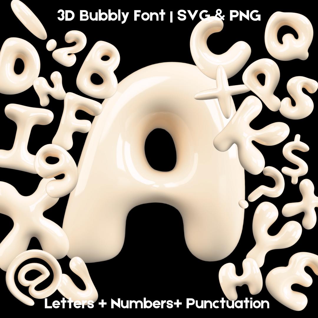 3D Chunky Beige Font SVG PNG, 3D Alphabet, Balloon Letters, Beige ...