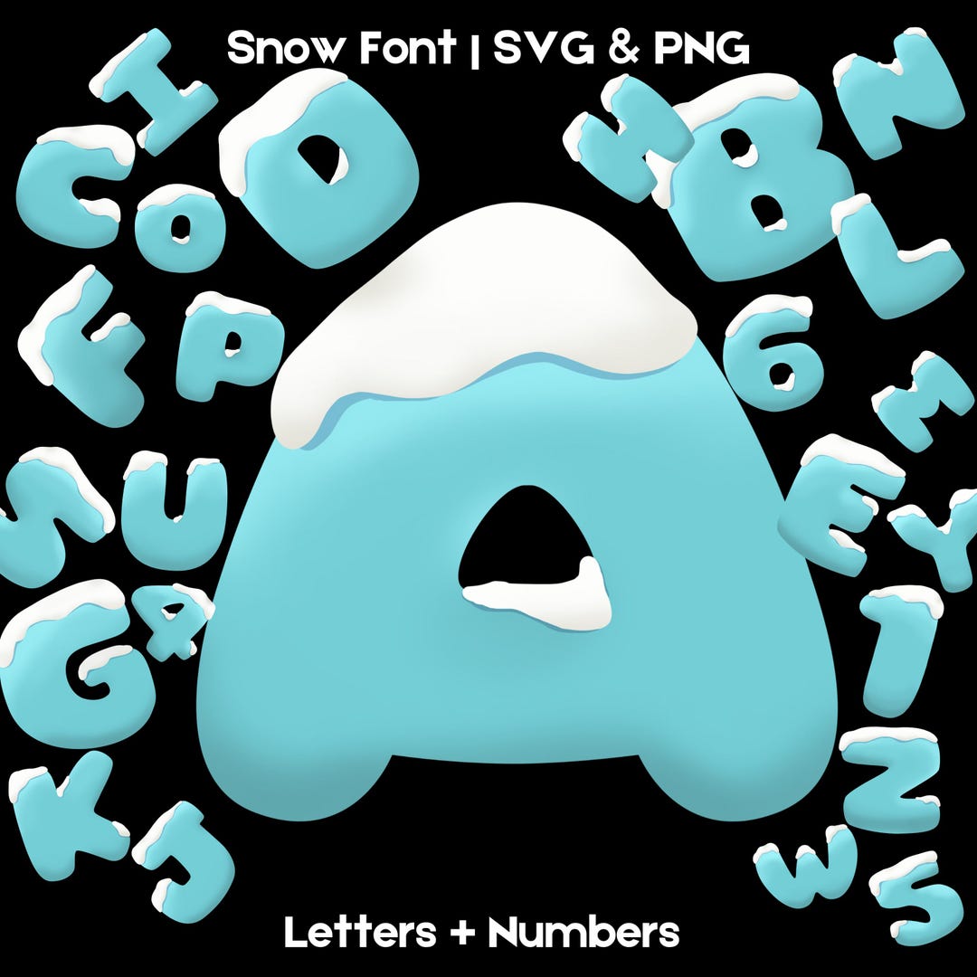 3D Winter Snow Letters SVG PNG, Christmas Font Decoration, Winter ...
