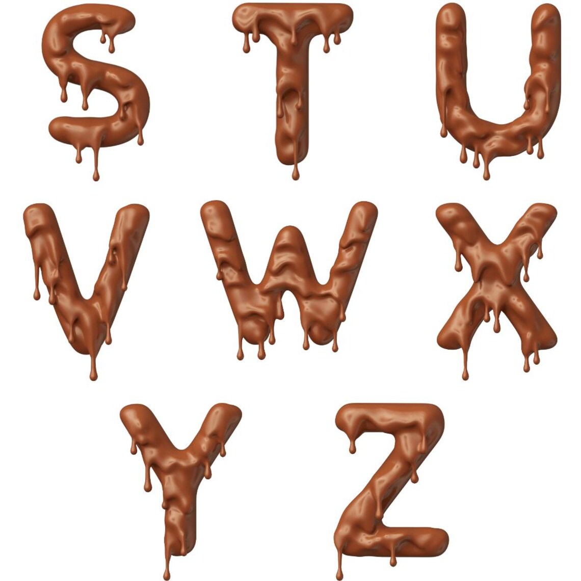 3D Chocolate Font SVG PNG, Cholocalte Dripping Letters, Chocolate ...