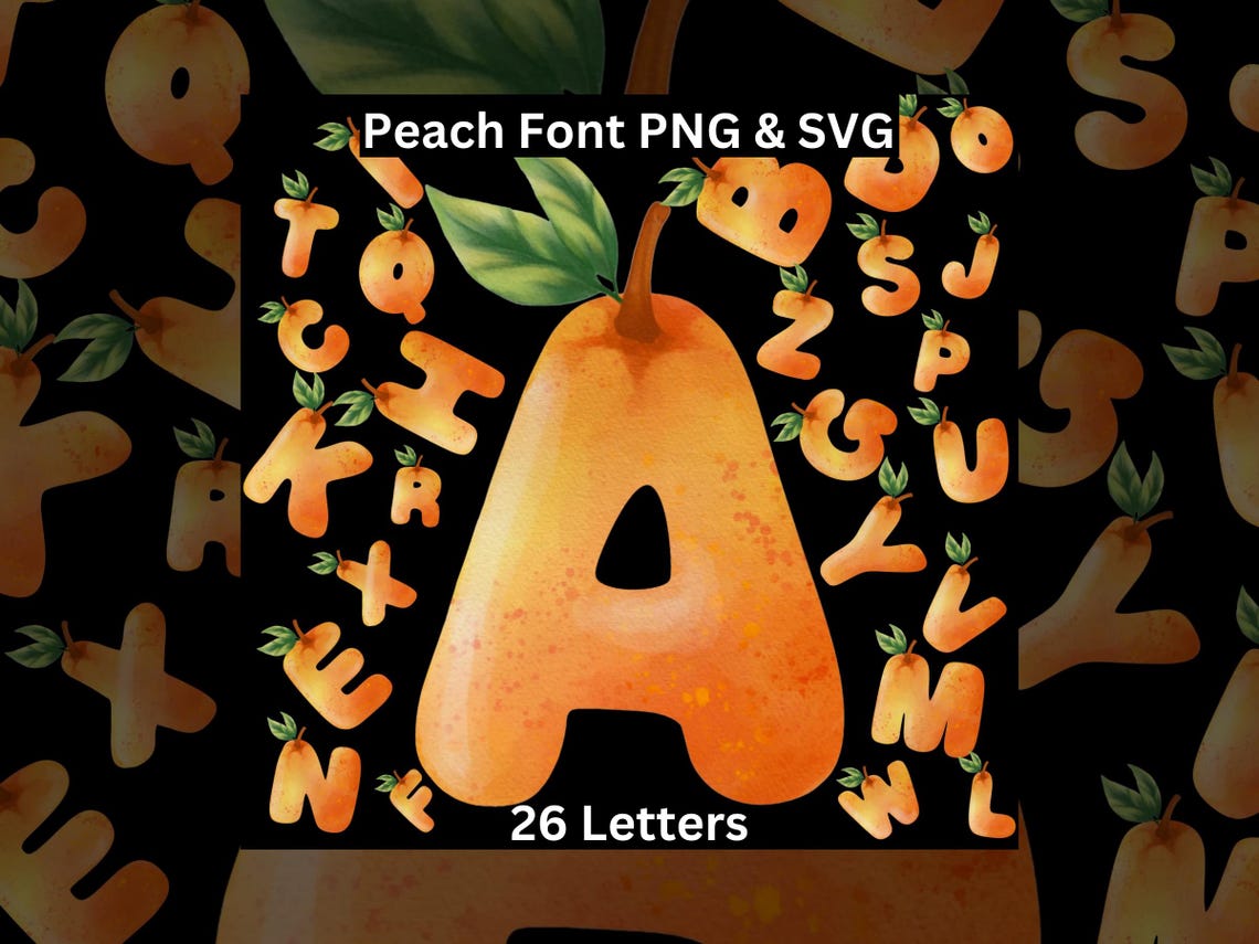 Peach Font: 3D Orange Letters Alphabet (SVG, PNG) - Etsy