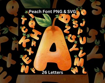 Peach Font: 3D Orange Letters Alphabet (SVG, PNG) - Etsy