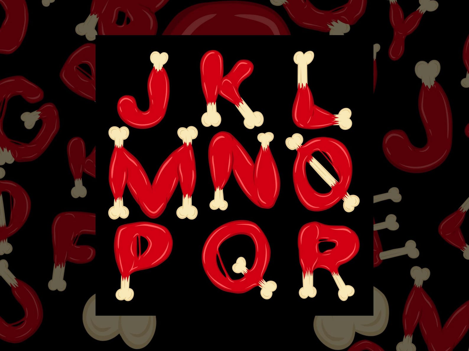 Meat Font SVG PNG, Chicken Letters, Stake Alphabet, Beef Font ...