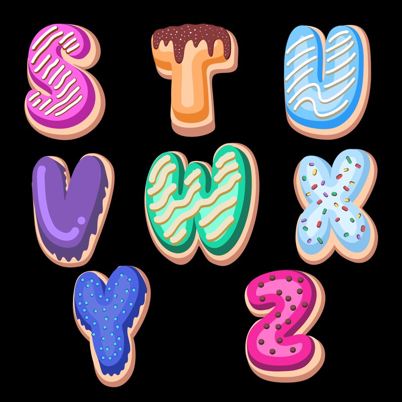 Cookie Font SVG PNG, Sweets Letters, Donuts Numbers, Sweet Alphabet ...