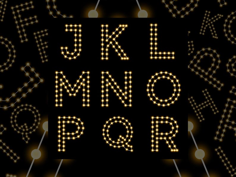 Lights Letters SVG PNG, Neon Marquee Letters, Lights Alphabet, Instant ...