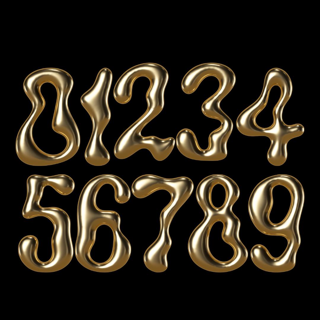 3D Golden Liquid Chrome Font SVG PNG, Metallic Alphabet, Melting ...