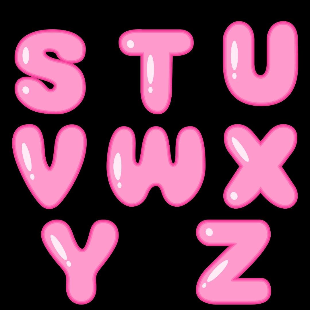 3D Pink Bubbly Font SVG PNG, 3D Alphabet, Balloon Letters, Bubbly ...