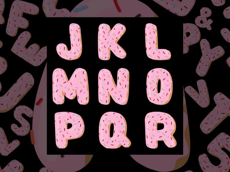 Donut Letters, Numbers & Punctuation SVG PNG, Sweets Letters, Cookie ...