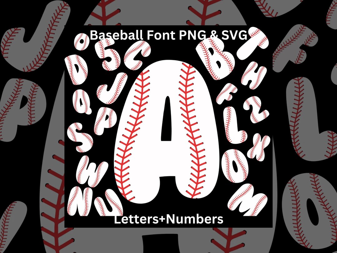 Baseball Letters & Numbers SVG PNG, Sports Alphabet, Baseball Numbers ...