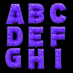 3D Foil Balloon Bubbly Font SVG PNG, 3D Alphabet, Balloon Letters ...