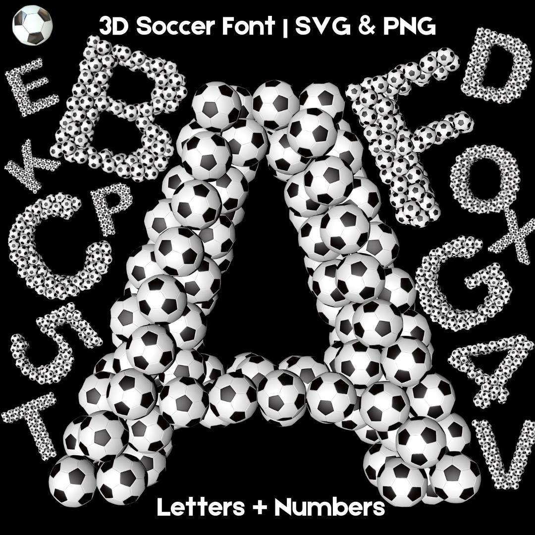 Soccer Font SVG PNG, Football Letters, Sports Alphabet, Soccer Numbers ...