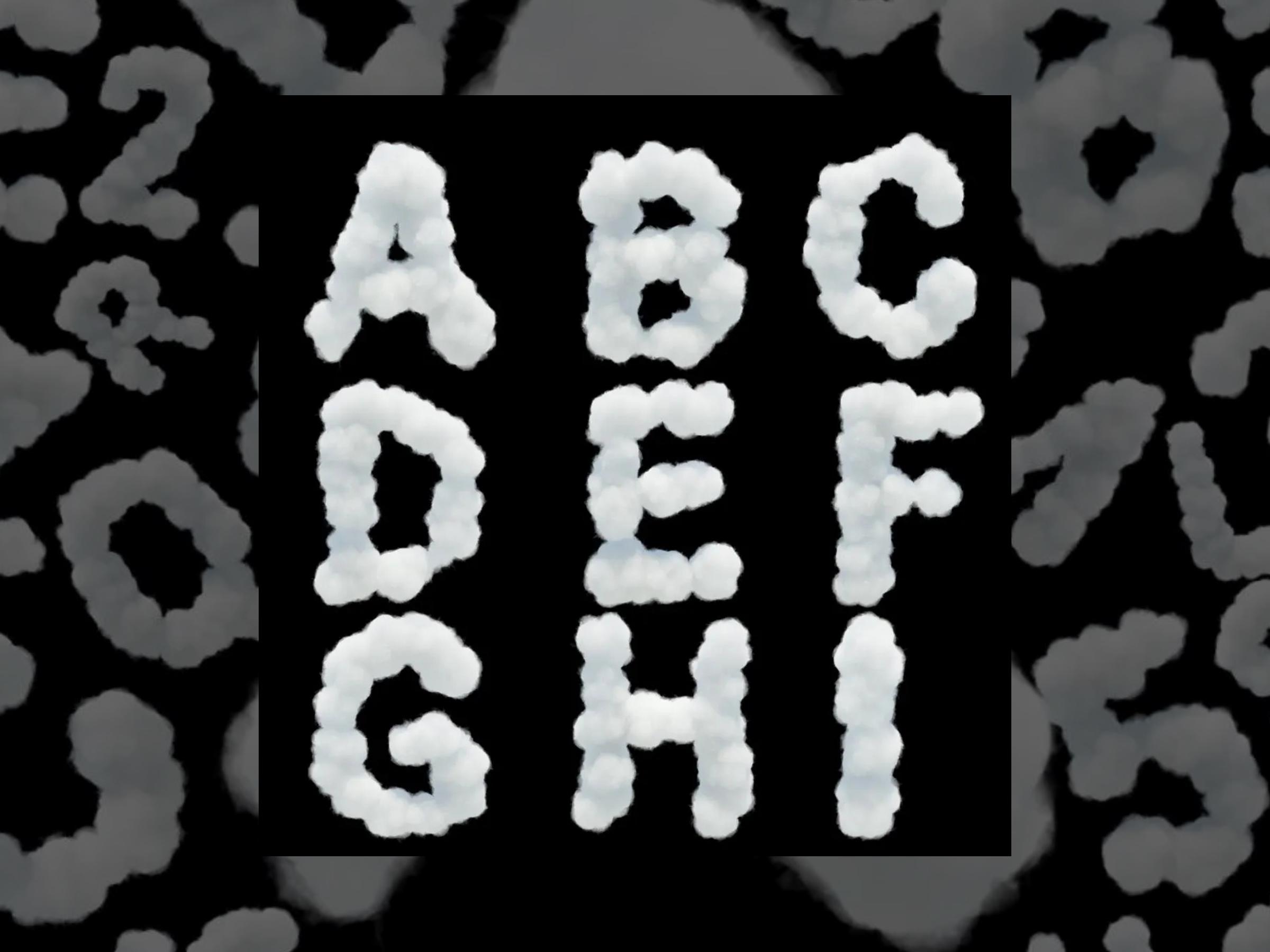 Cloud Letters, Numbers & Punctuation SVG PNG, 3D Cloud Font, Cloud ...