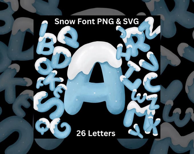 ICE Letters Font PNG SVG, Frozen Alphabet, 3D Frozen Letters Bundle for Cricut, Canva and Adobe ...