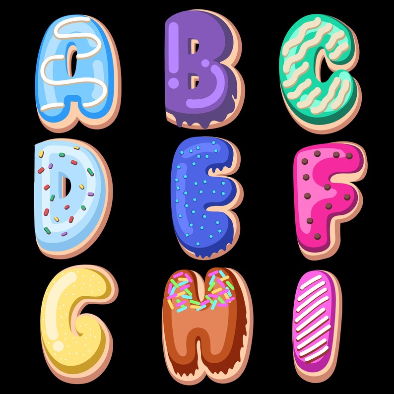 Cookie Font SVG PNG, Sweets Letters, Donuts Numbers, Sweet Alphabet ...