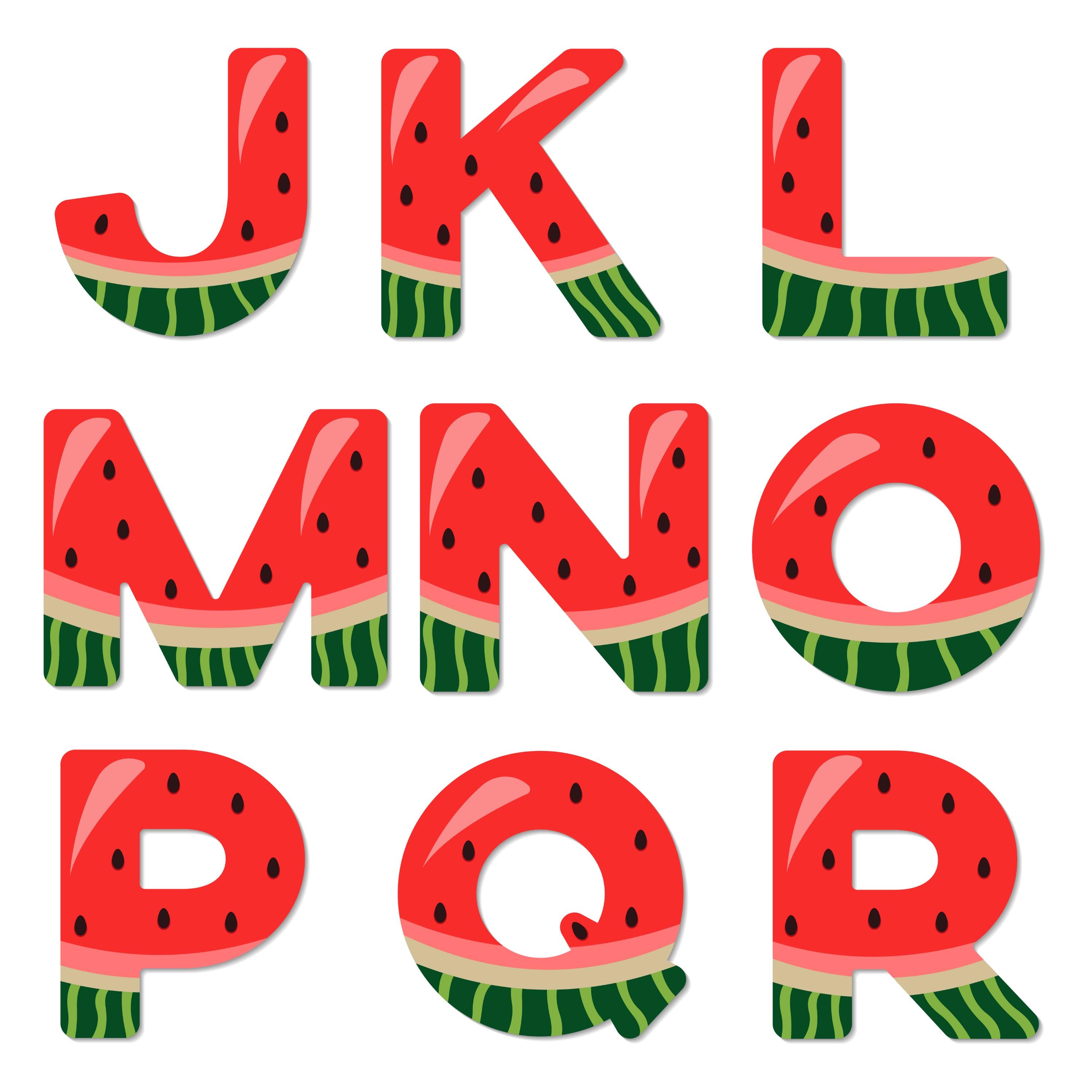 Watermelon Font SVG PNG, 3D Watermelon Letters, Fruits Alphabet, Food ...