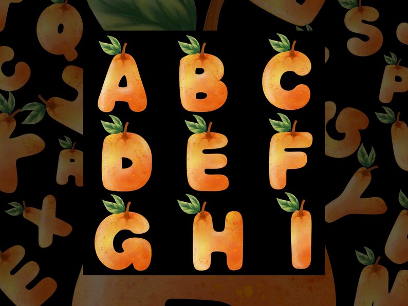 Peach Font: 3D Orange Letters Alphabet (SVG, PNG) - Etsy