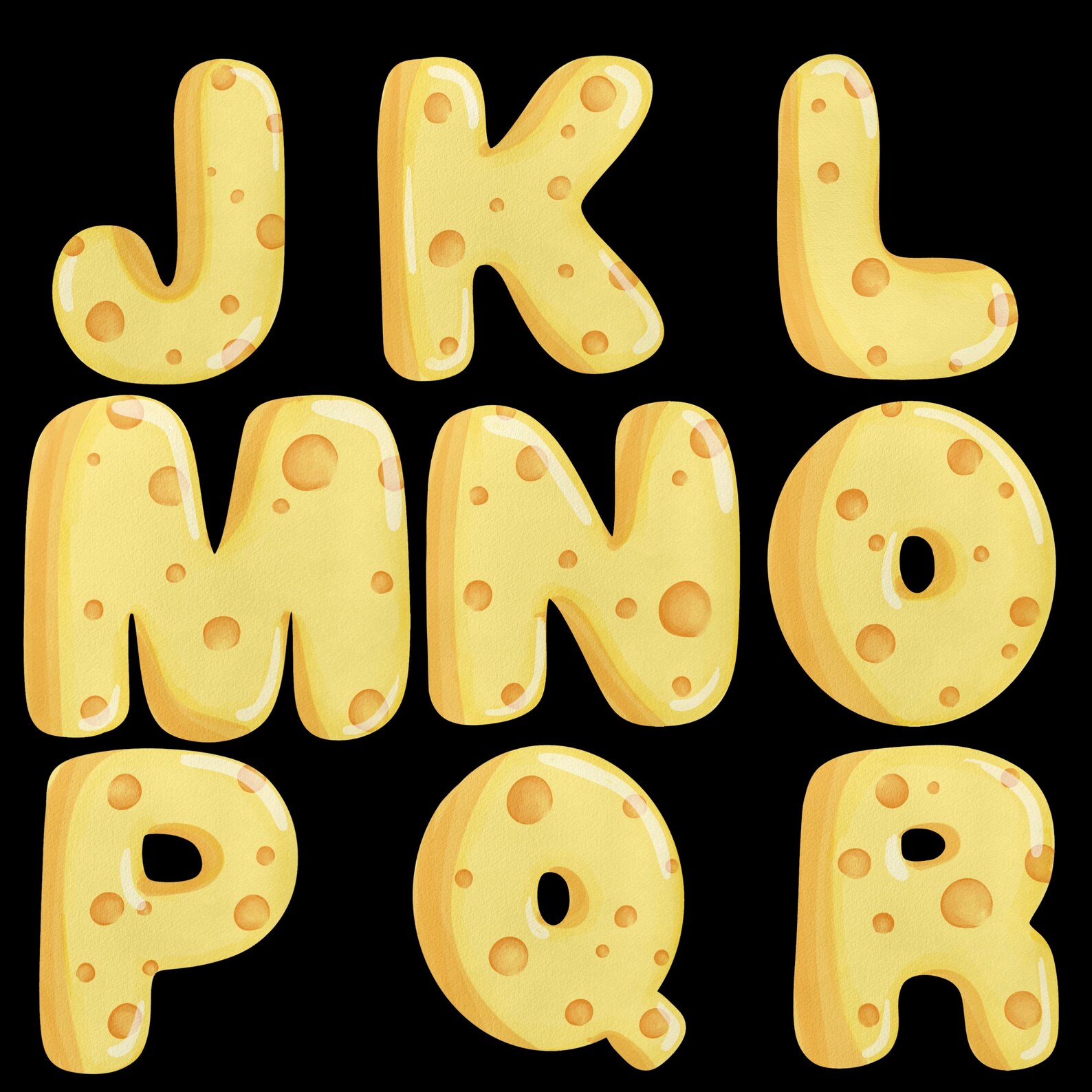 Cheese Font SVG PNG, Yellow Cheese Letters, Cheasy Alphabet, Instant ...