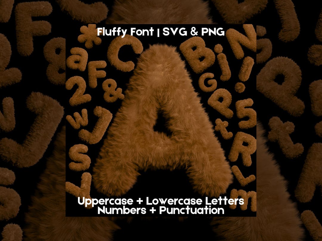 Furry Font: 3D Brown Fur Letters, Numbers, Punctuation (SVG PNG) - Etsy