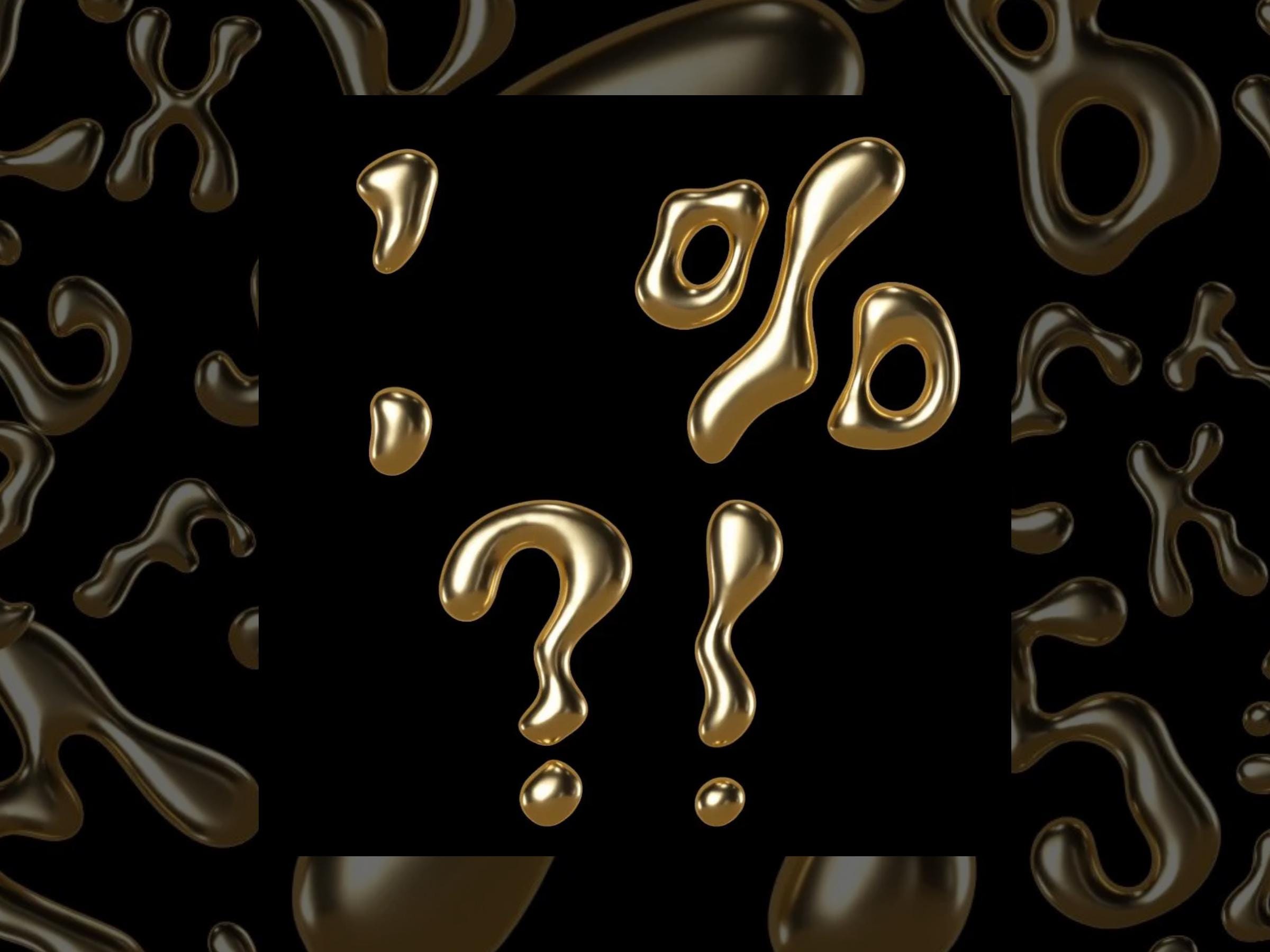 Gold Letters, Numbers & Punctuation SVG PNG, Metallic Alphabet, Melting ...