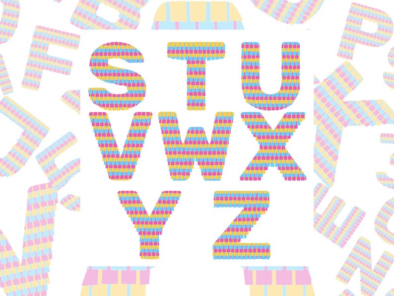 Pinata Letters & Numbers SVG PNG, Colorful Piñata Font, Birthday ...