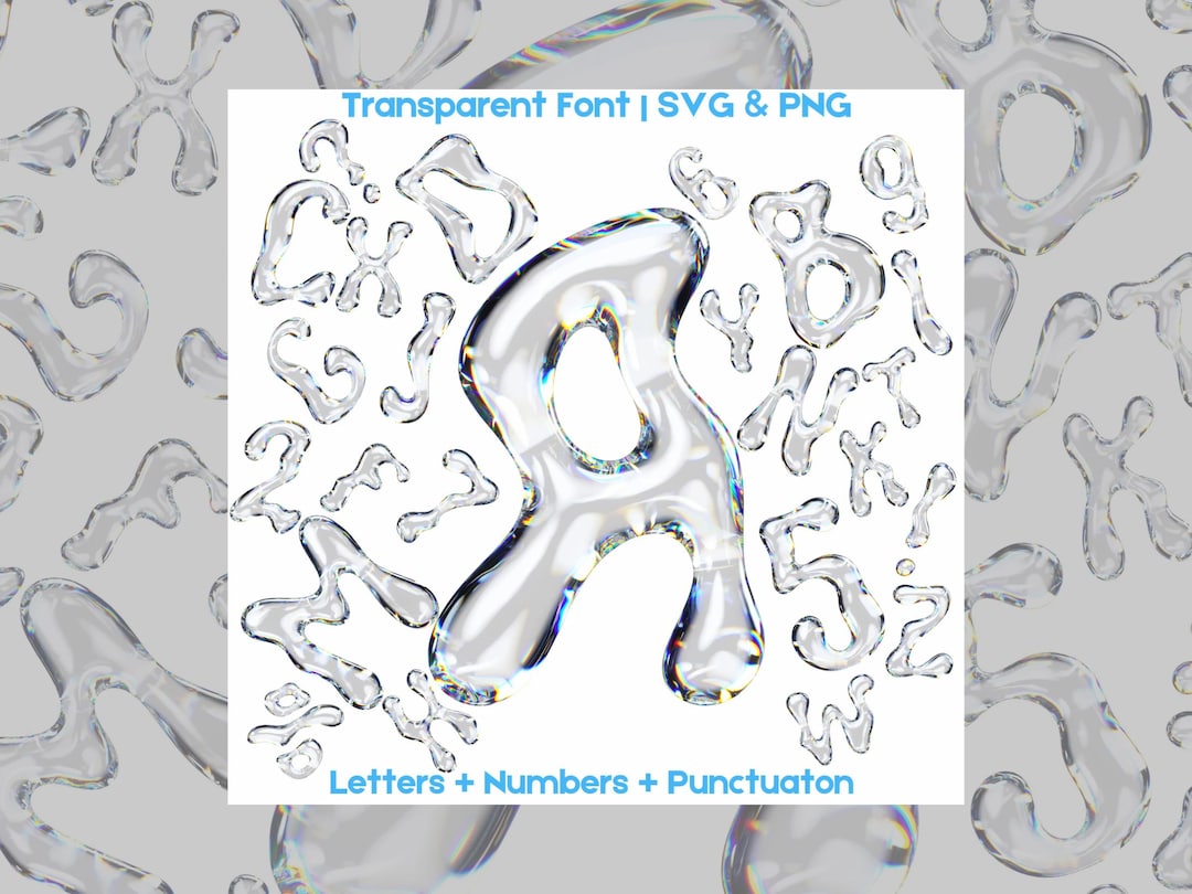 Transparent Letters, Numbers & Punctuation SVG PNG, Water Alphabet ...