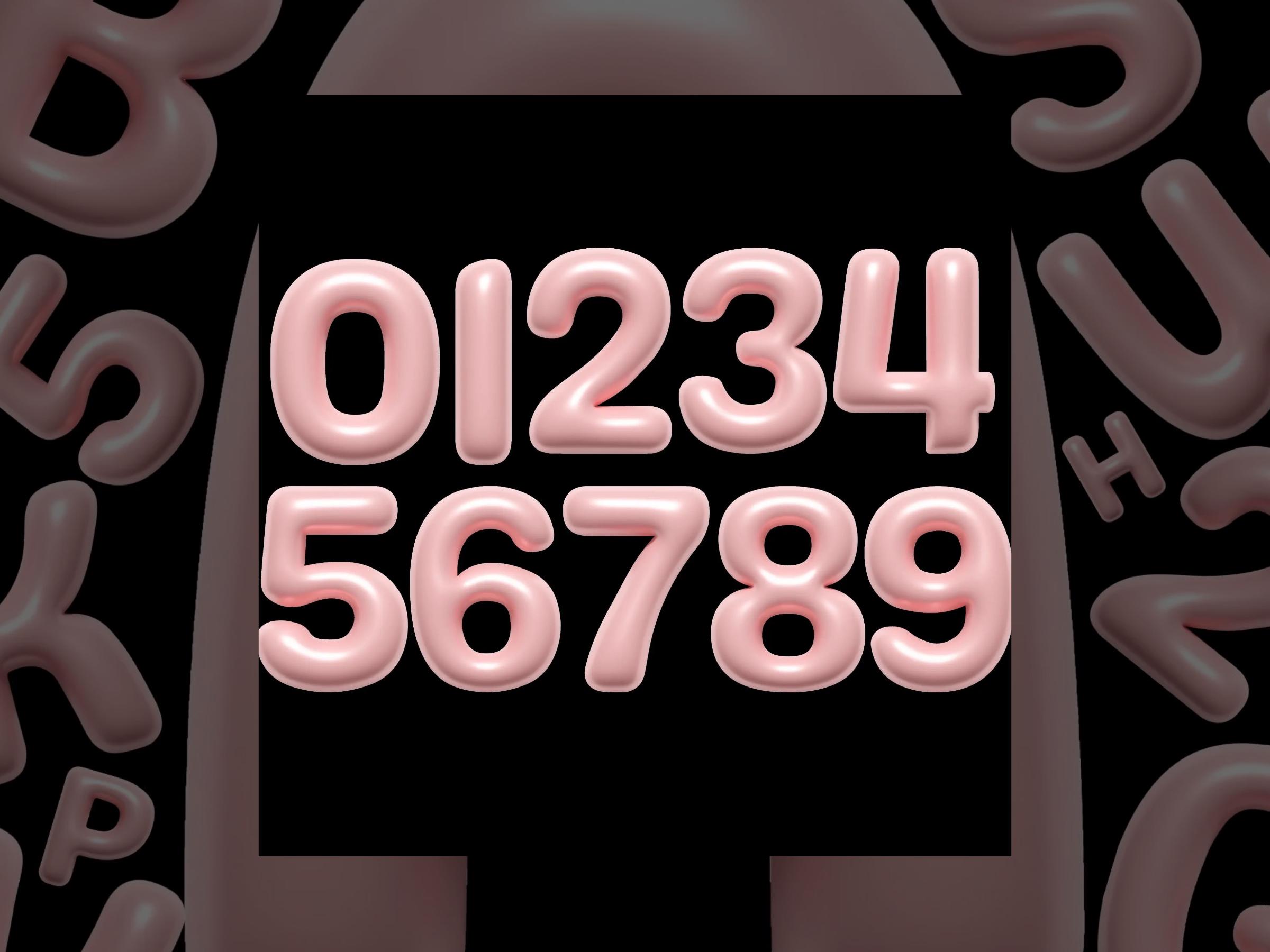 Chunky Letters & Numbers SVG PNG, 3D Bubbly Pink Alphabet, Balloon ...