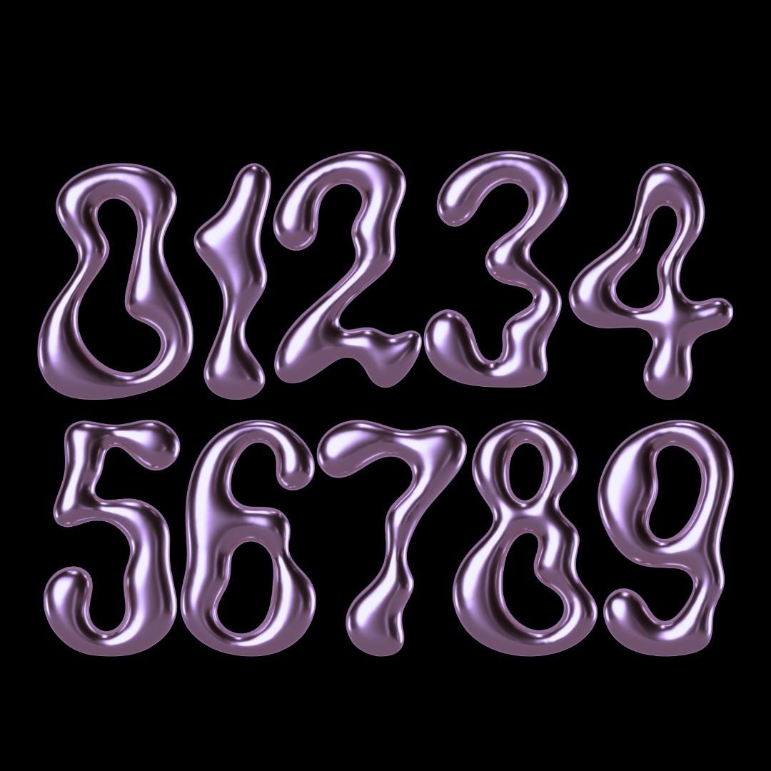 3D Holographic Liquid Purple Font SVG PNG, Metallic Alphabet, Melting ...