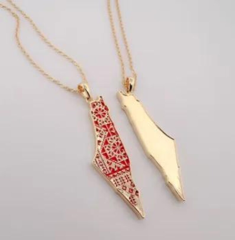 Gold Plated Map of Palestine Necklace * Palestinian Accessories ...