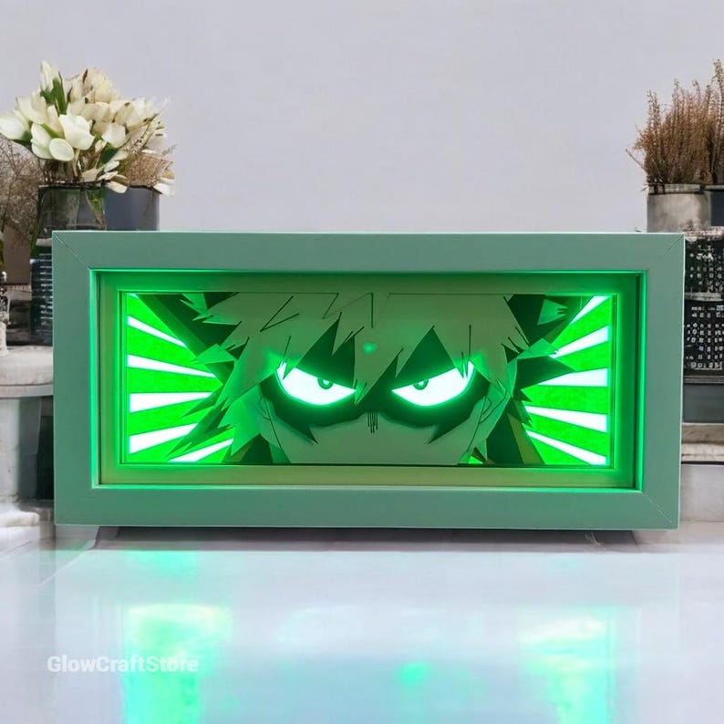 Katsuki Bakugo My Hero Academia Light Box Anime Shadow Box Decor LED ...
