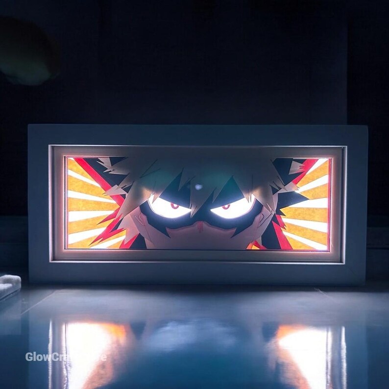 Katsuki Bakugo My Hero Academia Light Box Anime Shadow Box Decor LED ...