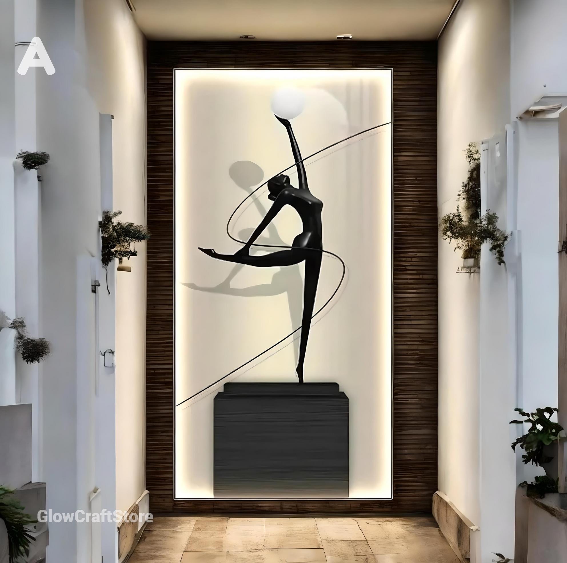 Modern Abstract Figure LED Wall Lamp: Dimmable Art Deco Lighting - Etsy