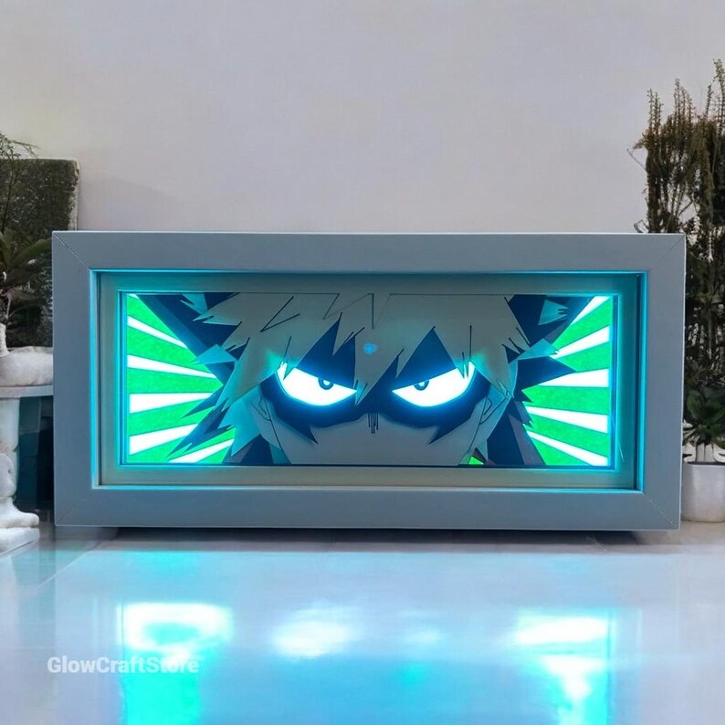 Katsuki Bakugo My Hero Academia Light Box Anime Shadow Box Decor LED ...