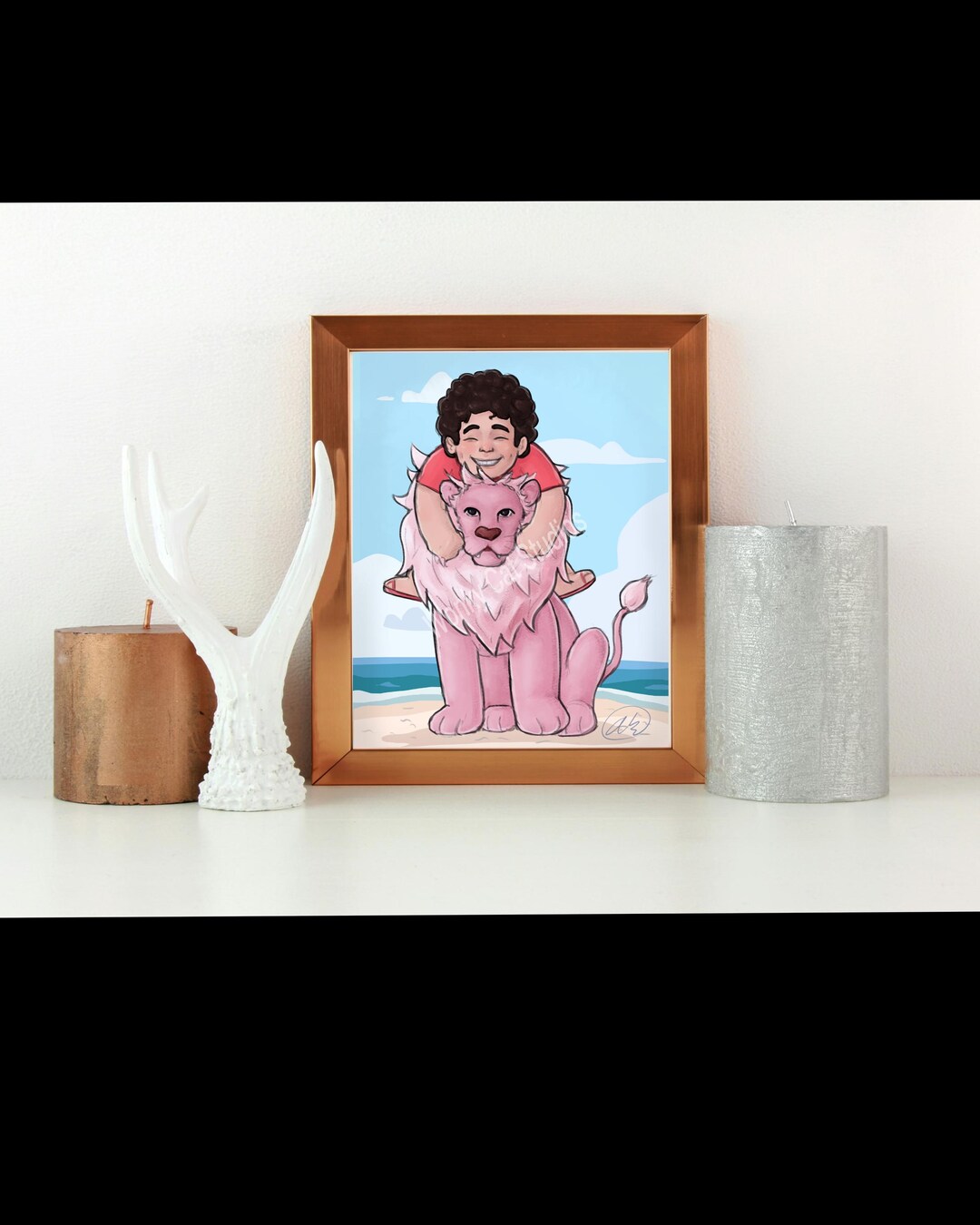 Steven Universe Lion and Steven Fan Art - Etsy