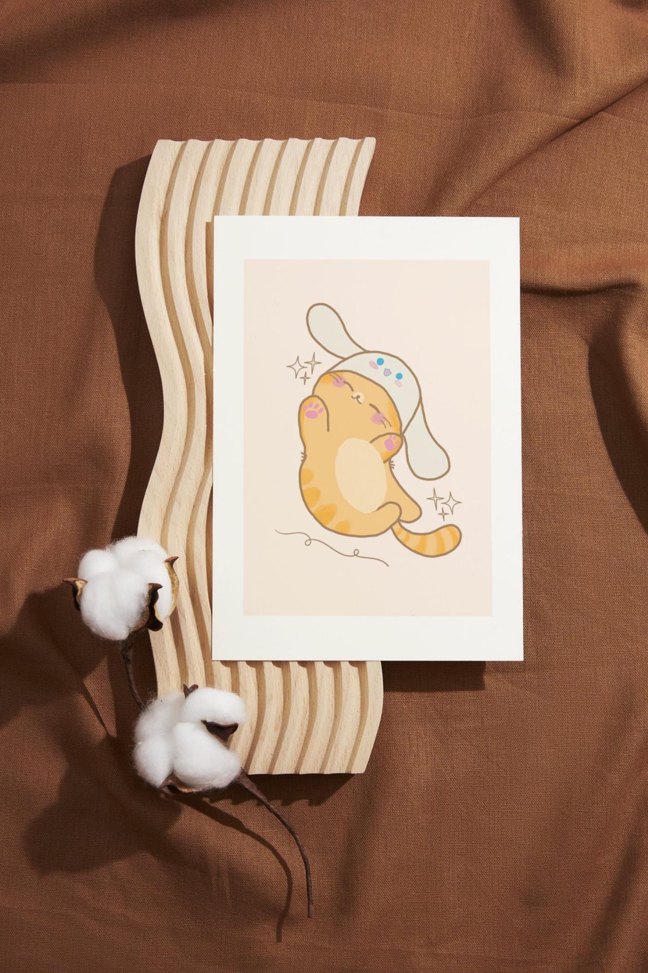 Printable Kawaii Cat Wall Art - Cute Orange Cat Digital Download ...