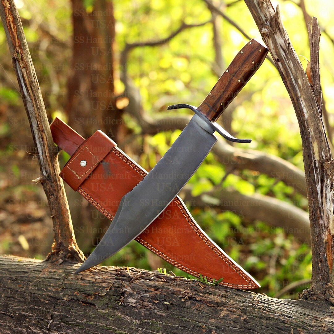 Juan Padillo Bowie Knife | Hand Forged Spring Steel, Hardwood Handle ...