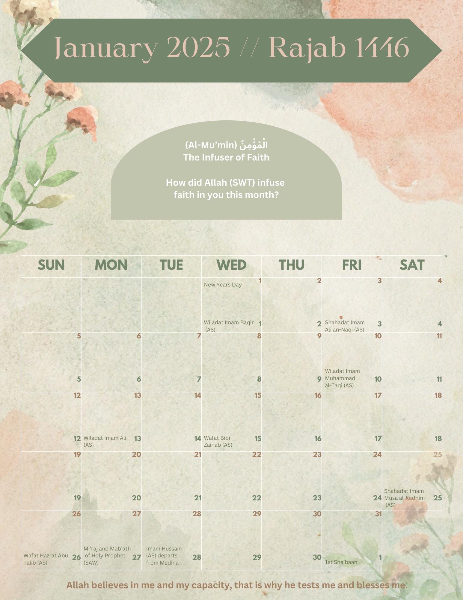 2025 Shia Islamic Hijri and English Calendar iPad Version - Etsy