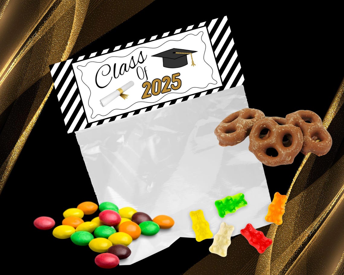 Graduation Treat Bag Toppers - Set of 2 Unique Designs, Graduation ...