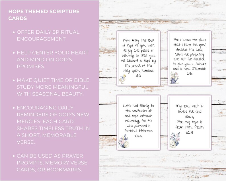 Easter Scripture Cards Printable | Hope Bible Verses | Christian ...