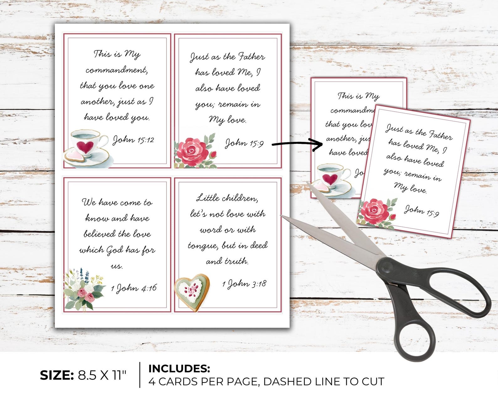 Valentine Scripture Cards Printable | Love Bible Verse Cards ...