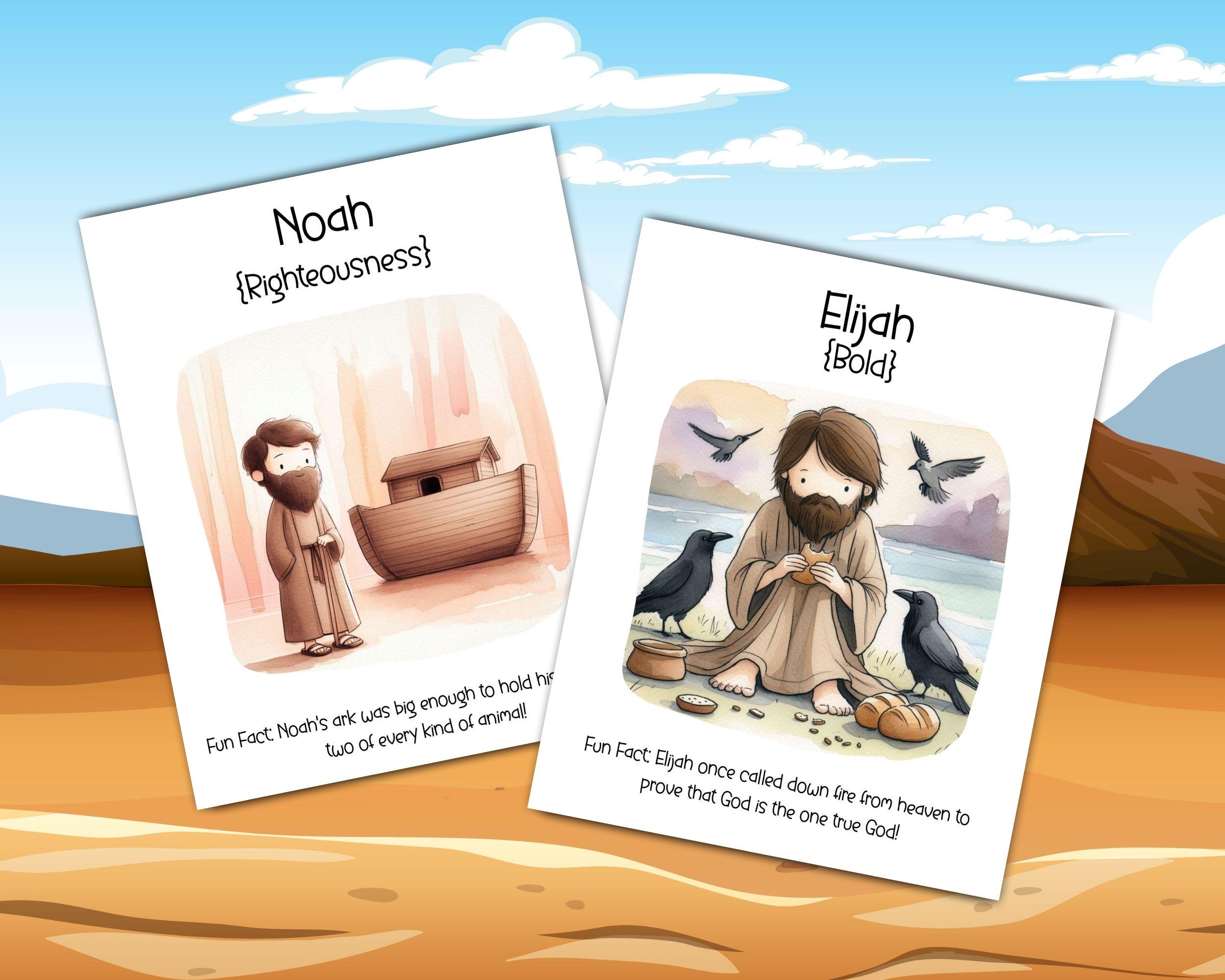 Kids' Learning Tool: Old Testament Bible Character Cards, Bible Study ...